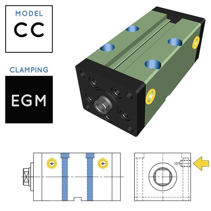 V220CC Long Stroke Block Cylinders, Key-way Clamping, BSP (Gas) oil ...